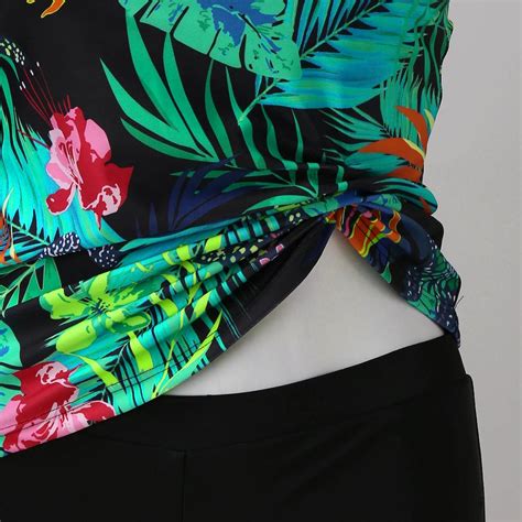 Buy Modest Tankini Swimsuit For Women Two Piece Tummy Control Floral Bathing Swimming Top Sporty
