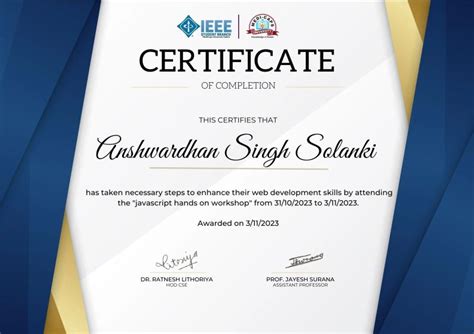 Anshwardhan Singh Solanki On Linkedin Wonderful Experience By Attending The Java Script