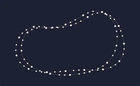 요정 조명 얼룩 테두리 프레임 어두운 배경에 격리된 텍스트 공간이 있는 흰색 문자열 화환 크리스마스 트리 투명도가 있는 새해 파티 장식 템플릿 0명에 대한 스톡 벡터 아트