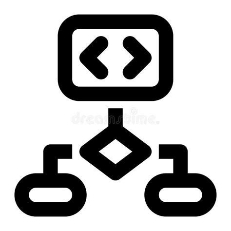 Algorithm Procedure Flow Chart Outline Icon Stock Vector