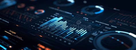 futuristic digital marketing dashboard displaying interactive data analytics and graphs stock