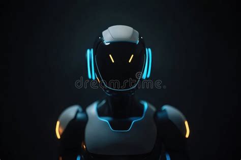 Glowing Humanoid Robot Illuminated with Vibrant Colors in Minimalist ...