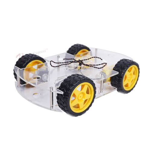 Diy Robot Car Smart Chassis Kit W Speed Encoder 4w 2 Layer For Arduino