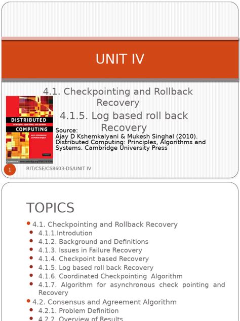 4 1 5 log based roll back recovery 1 pdf computing computer science