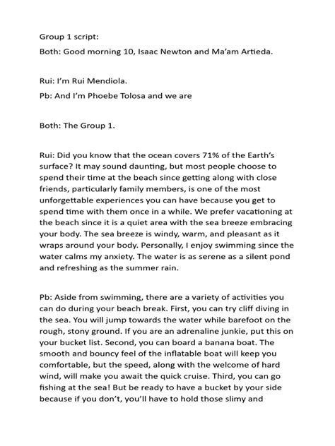 Descriptive Essay Script Pdf