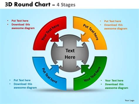 3d Round Chart 4 Stages Powerpoint Slides And Ppt Templates 0412 Powerpoint Presentation