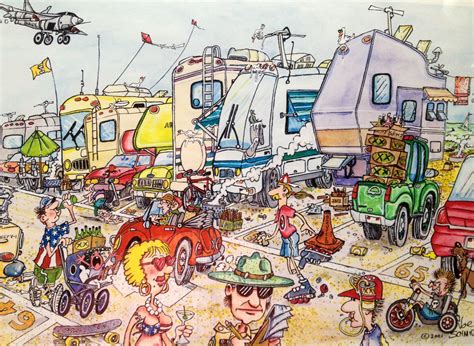 Heebie Jeebie Beach Cartoon Print By Cartoonist Joe Schmidt Creator