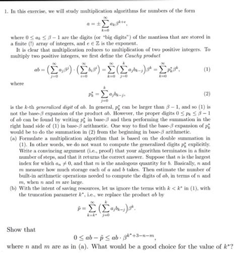 Solved In This Exercise We Will Study Multiplication Chegg