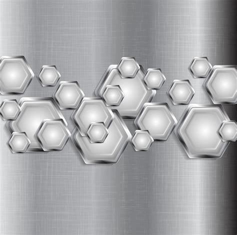 Premium Vector Abstract Tech Grey Background With Metal Hexagons
