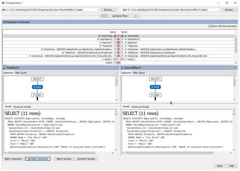 Sql Anywhere Comparing Execution Plans