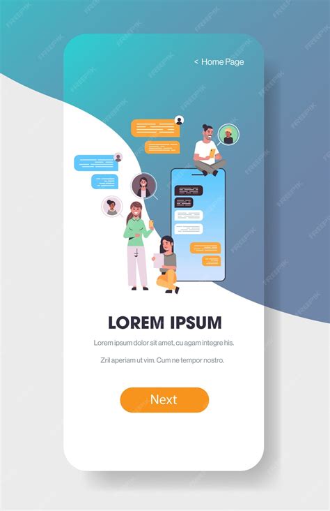 Premium Vector Mix Race People Using Chatting App On Digital Devices Social Network Chat