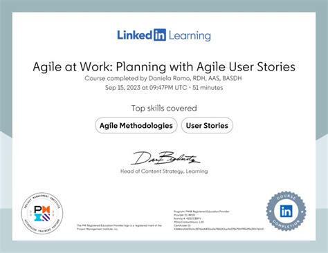 daniela r on linkedin certificate of completion