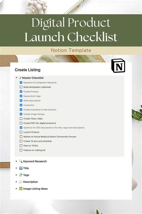 Notion Template Etsy Shop Planner Boost Your Etsy Sales Launch Checklist Etsy Business