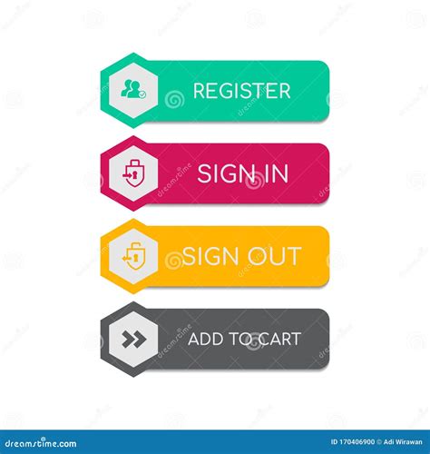 Web And Ui Application Color Button Icon For Modern Website Stock