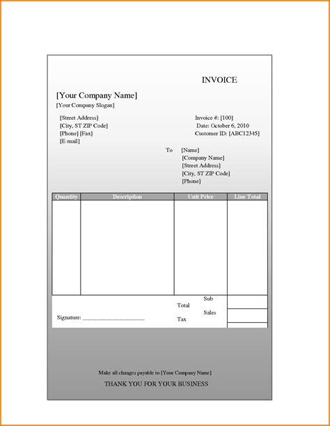 Quickbooks Invoice Templates — Db