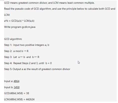 GCD Means Greatest Common Divisor And LCM Means Chegg