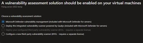 Defender For Cloud Recommendation Machines Should Have A Vulnerability Assessment Solution