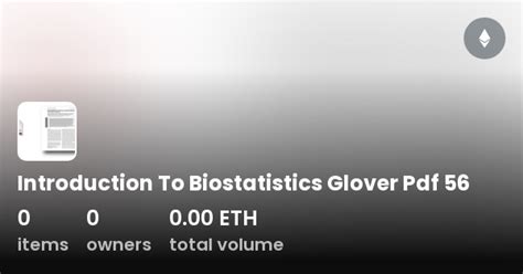 Introduction To Biostatistics Glover Pdf 56 Collection Opensea