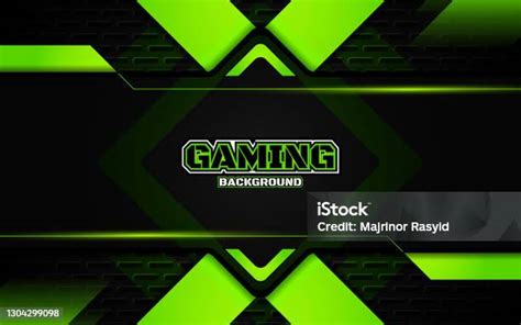 현대 E스포츠 모양의 추상적인 미래 지향적인 블랙과 그린 게이밍 배경 벡터 디자인 템플릿 기술 개념 3차원 형태에 대한 스톡