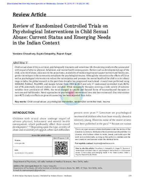 Pdf Review Of Randomized Controlled Trials On Psychological