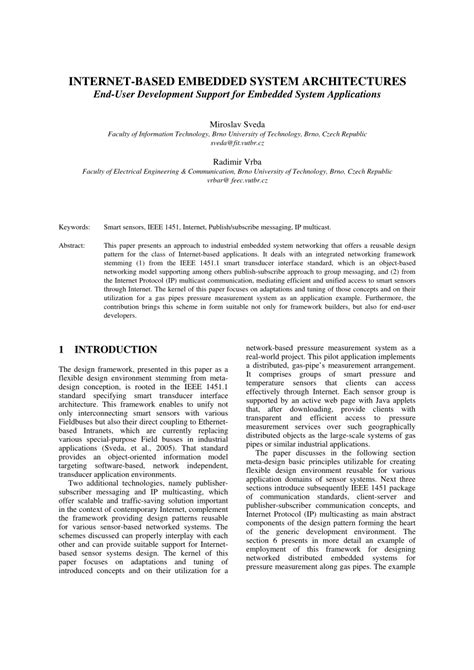 Pdf Internet Based Embedded System Architectures End User Development Support For Embedded
