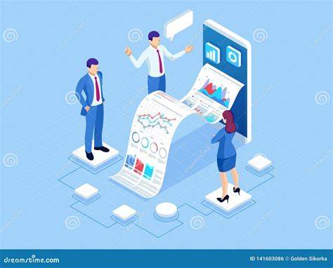 Isometric Concept Of Business Analysis Analytics Research Strategy Statistic Planning
