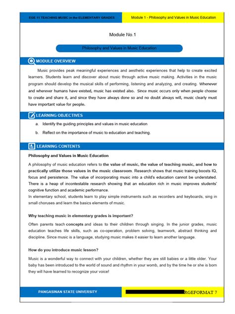 Module 1 Teaching Music Pdf Music Education Learning