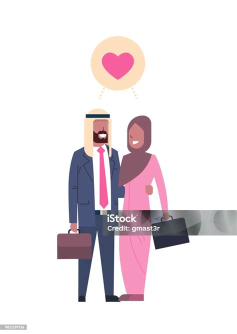 아랍 비즈니스 부모 사랑 흰색 배경 성공적인 가족 개념 속 플랫 만화 디자인의 나무에 전체 길이 아바타에 가방 커플 가족에 대한 스톡 벡터 아트 및 기타 이미지 Istock