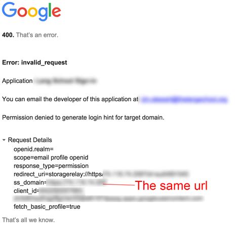 Google Permission Denied To Generate Login Hint For Target Domain NOT On Localhost Stack Overflow