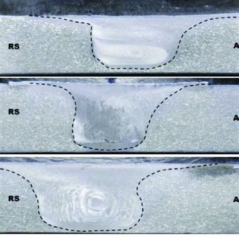 variation of macrostructure at trs a 700 rpm b 1100 rpm and c