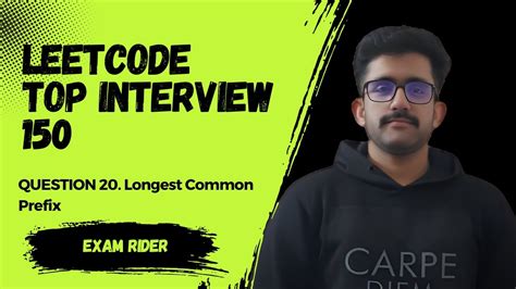 Longest Common Prefix Leetcode Top Interview 150 Datastructure Leetcode Youtube