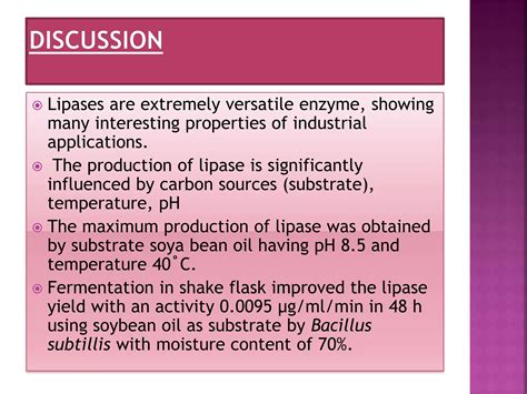 Production And Optimization Of Lipase From Bacillus Subtillis” Ppt