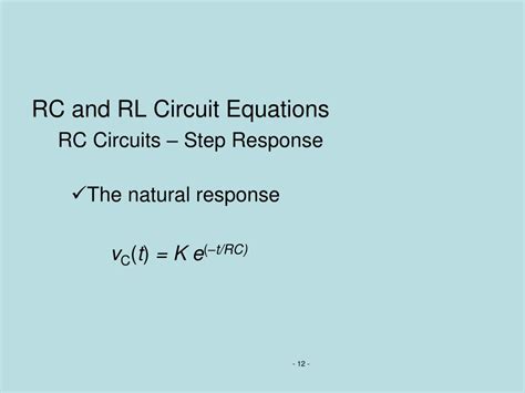 PPT Key Concepts RC And RL Circuit Equations First Order Circuit Step Response PowerPoint