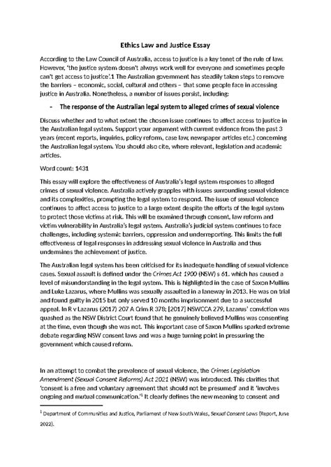 Sexual Violence Essay Ethics Law And Justice Essay According To The