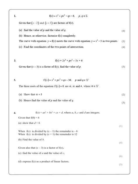 Fpm Function P1 Pdf Factorization Equations