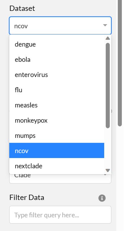 the dataset column to display on the auspice nextstrain discussion