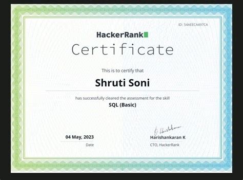 Shruti Soni On Linkedin Hackerrank Sql