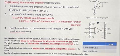 Solved Q Points Non Inverting Amplifier Chegg
