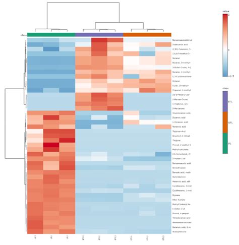 Heat Map Of The Contents Of Significantly Differential Volatile