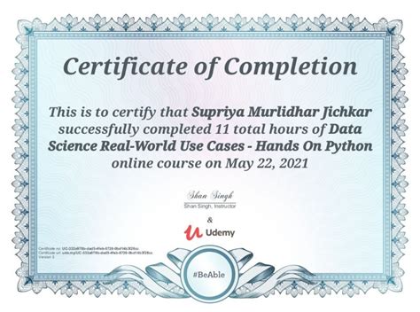 Successfully Completed Data Science Real World Use Case Hands On Python
