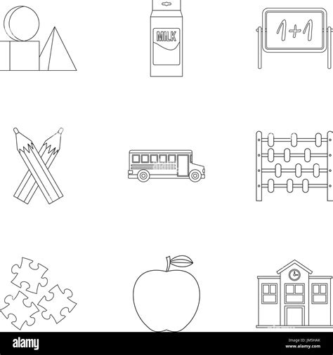 Education Icons Set Outline Style Stock Vector Image And Art Alamy