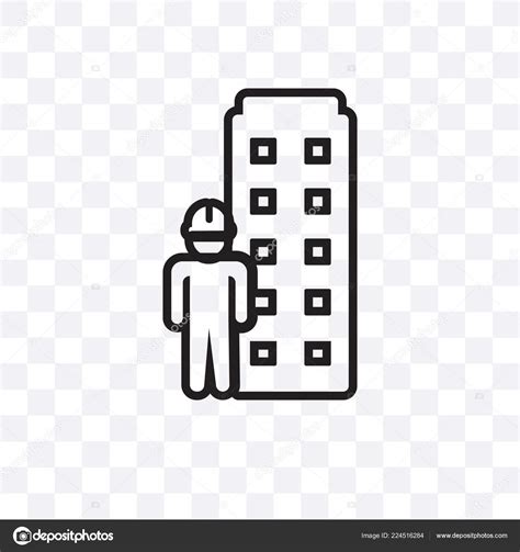 Model Building Vector Linear Icon Isolated Transparent Background Model Building Stock Vector