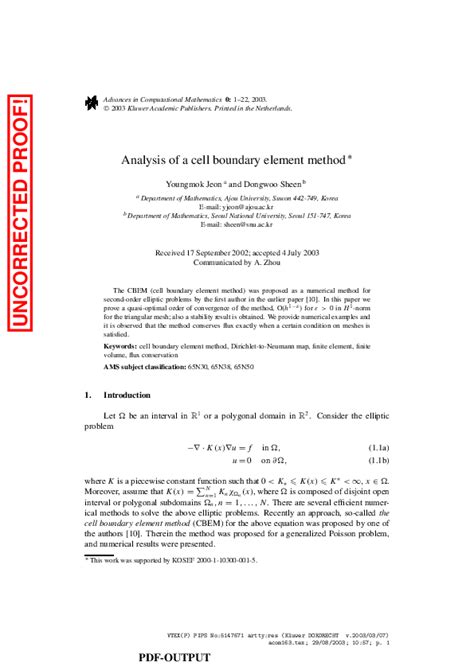Pdf Analysis Of A Cell Boundary Element Method