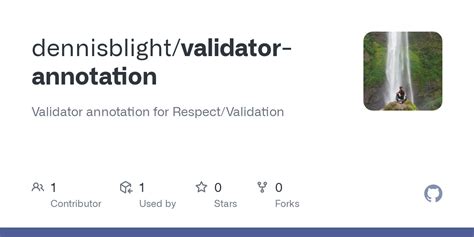 Github Dennisblightvalidator Annotation Validator Annotation For Respectvalidation
