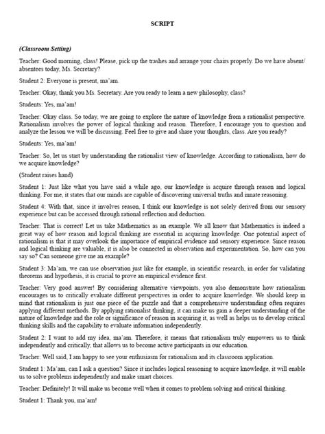 Rationalism Script Pdf Rationalism Reason