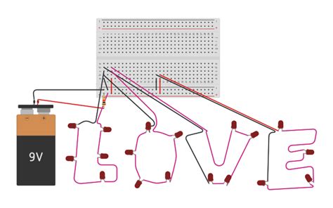 Circuit Design Love Led Tinkercad