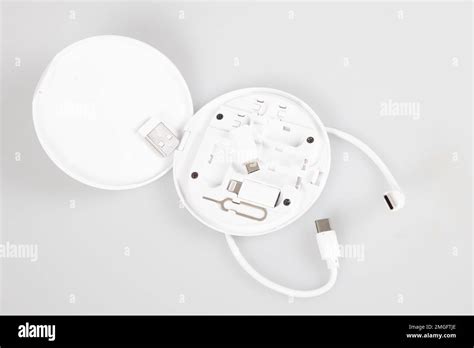 USB Cable Different Types Connectors Mobile Cell Phone Plugs Set Round Box Stock Photo Alamy