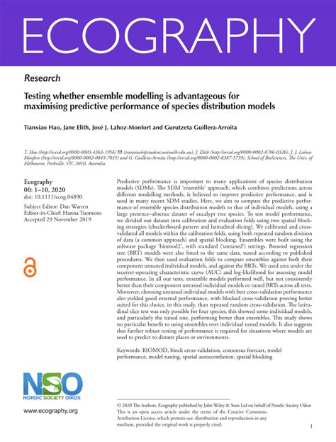 Pdf Testing Whether Ensemble Modelling Is Advantageous For Maximising Predictive Performance