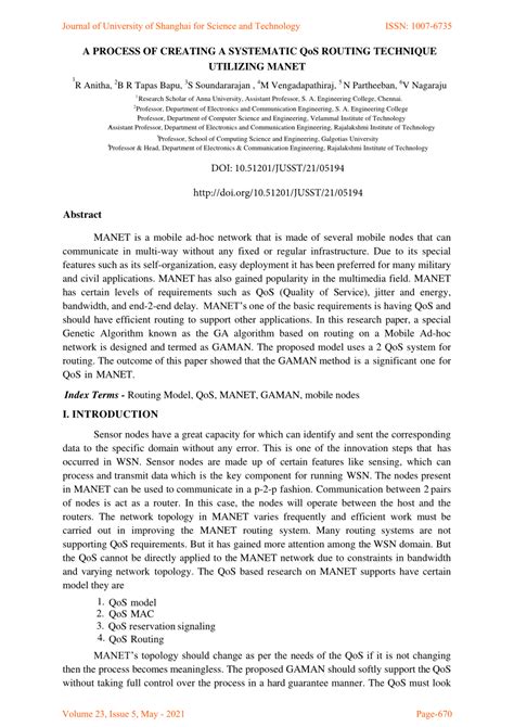 Pdf A Process Of Creating A Systematic Qos Routing Technique