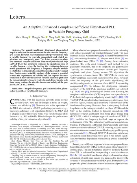 11 An Adaptive Enhanced Complex Coefficient Filter Based Pll In